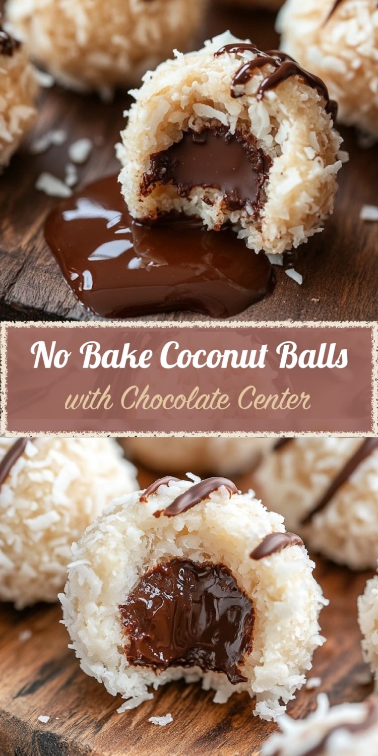 No Bake Coconut Cookie Balls with Chocolate Centers - Emma's Cake Studio