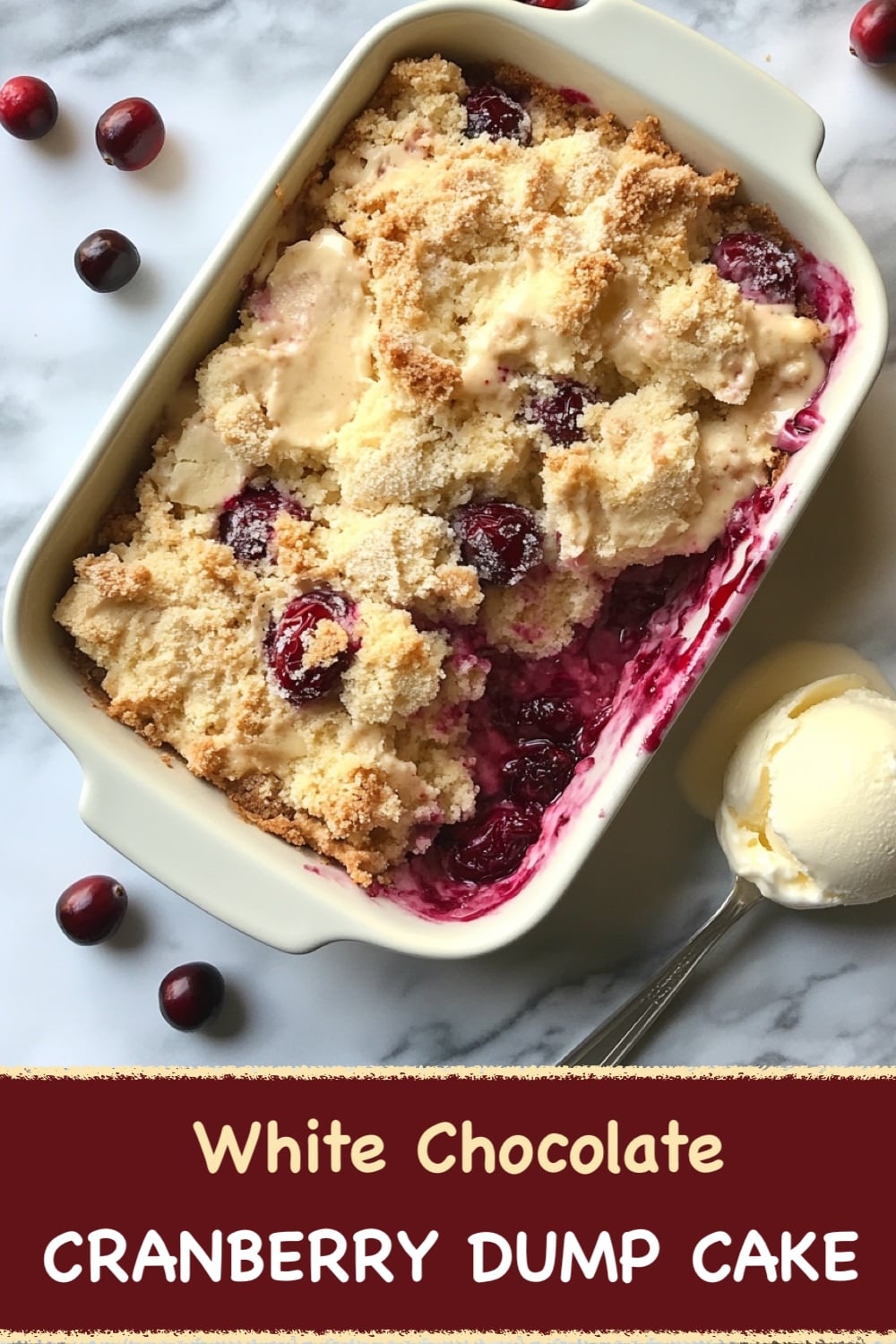 WHITE CHOCOLATE CRANBERRY DUMP CAKE RECIPE - Emma's Cake Studio