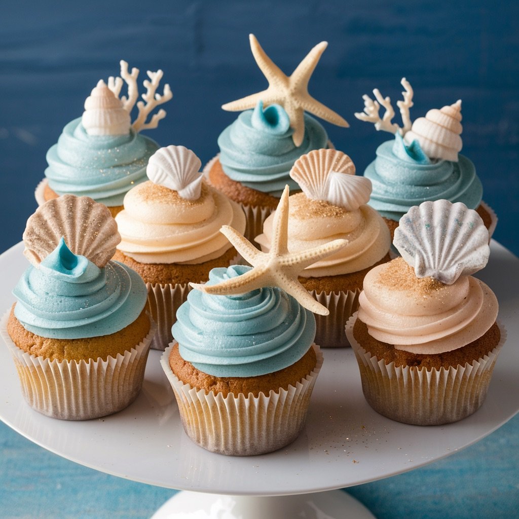 BEACH-THEMED CUPCAKES RECIPE - Emma's Cake Studio