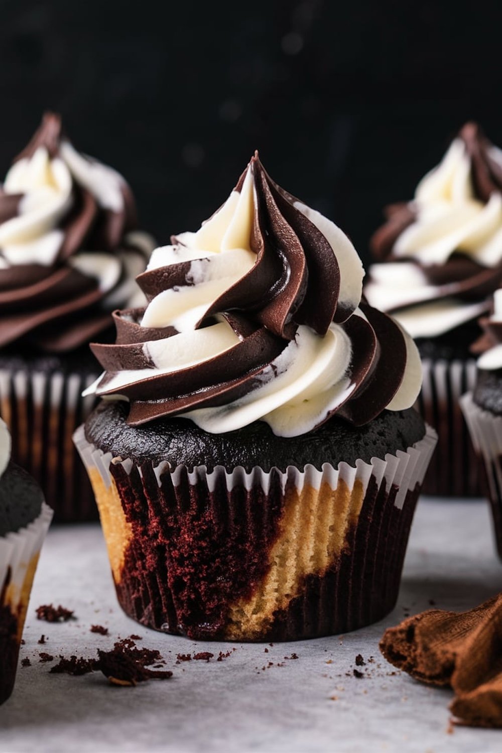MARBLE BLACK AND WHITE CUPCAKE RECIPE - Emma's Cake Studio