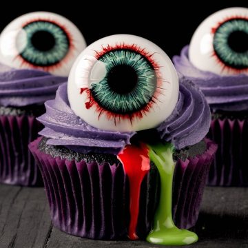 Monster Eye Cupcakes with Edible Goo: Spooky Delights of Halloween ...
