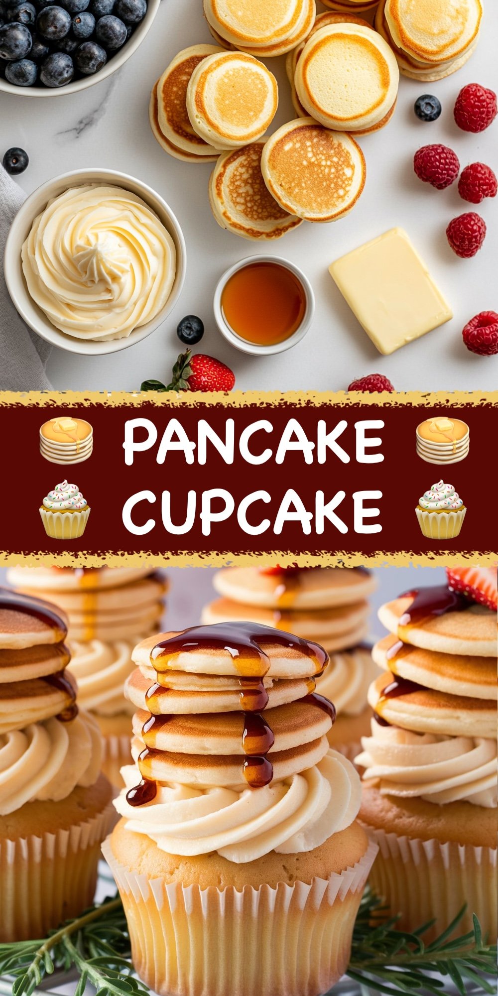 PANCAKE CUPCAKE RECIPE: VANILLA TOPPED - Emma's Cake Studio