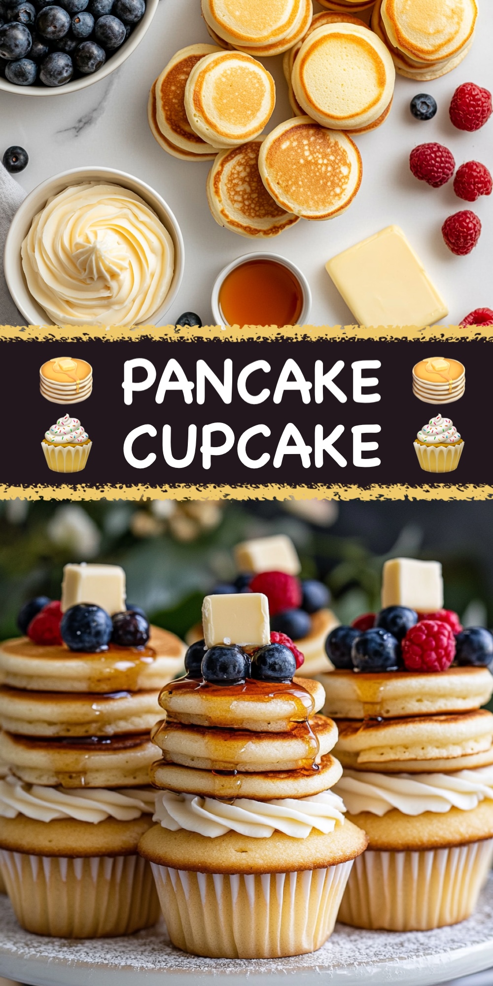 PANCAKE CUPCAKE RECIPE: VANILLA TOPPED - Emma's Cake Studio