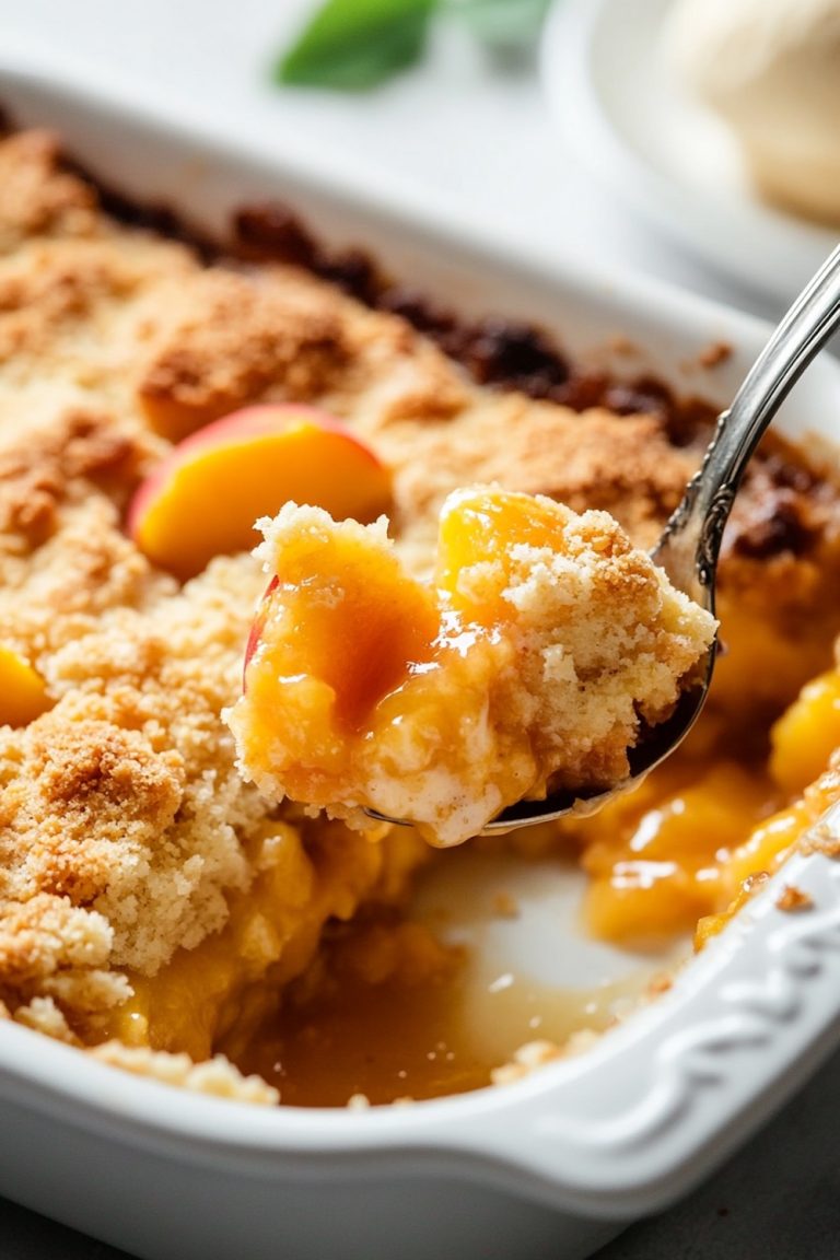 PEACH DUMP CAKE RECIPE - Emma's Cake Studio