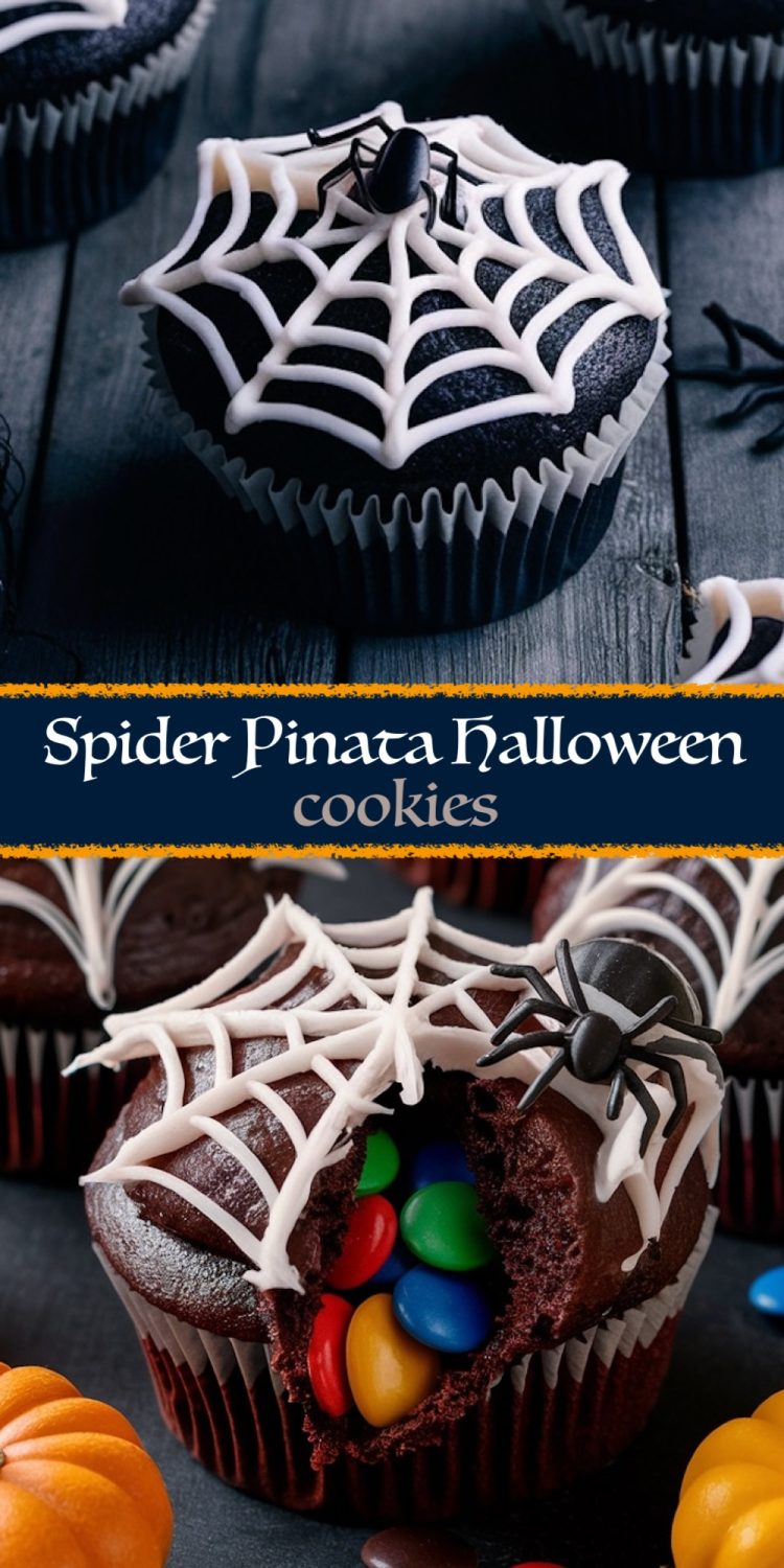 Spider Web Piñata Cupcakes: Unveil the Spooky Surprise Inside - Emma's ...