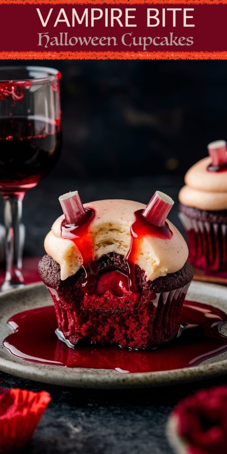 Vampire Bite Halloween Cupcakes: A Spooky Delight with a Deliciously ...