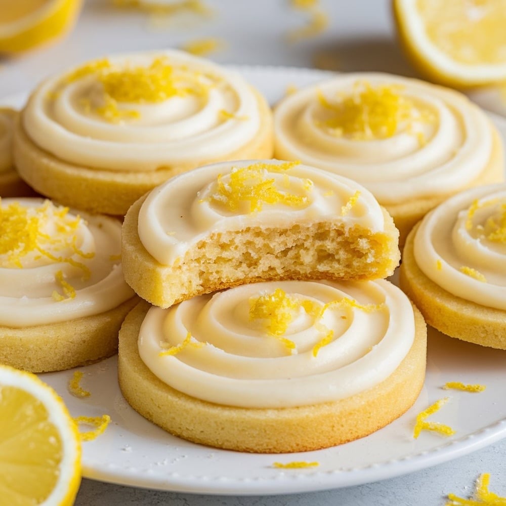 Zesty Lemon Frosted Cookies Recipe - Emma's Cake Studio