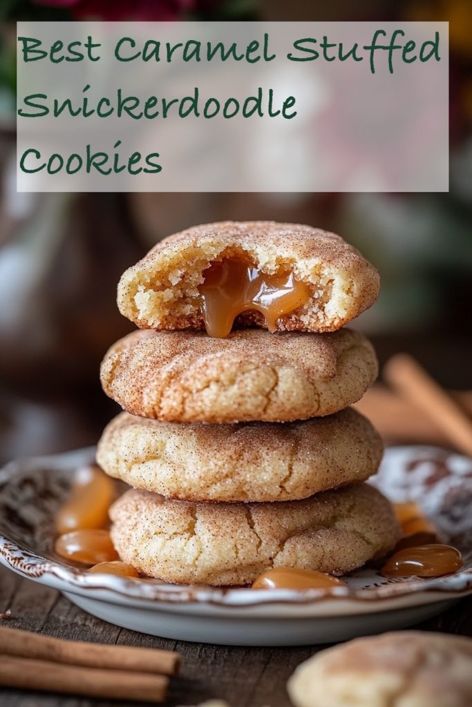 Caramel Stuffed Snickerdoodle Cookies – Easy Snickerdoodles Recipe - Emma's Cake Studio