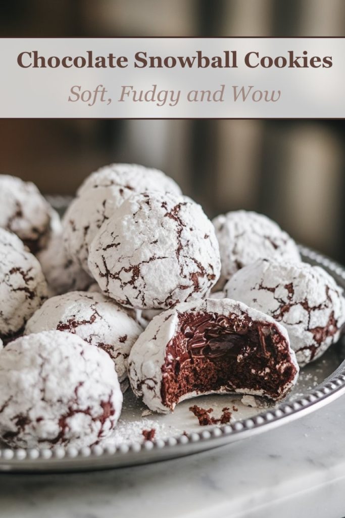 Chocolate Snowball Cookies with Melted Chocolate Centers - Emma's Cake ...