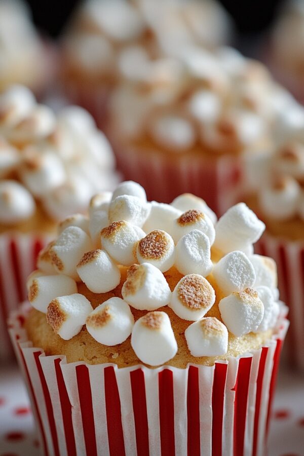 Popcorn Cupcakes with Toasted Marshmallow Topping Recipe - Emma's Cake ...