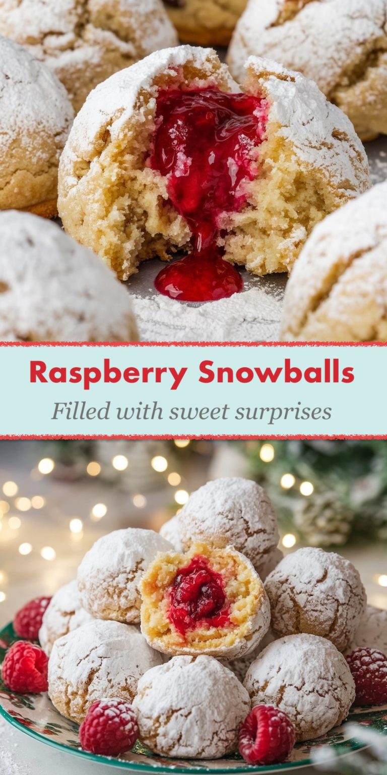 Raspberry Filled Almond Snowball Cookies - Emma's Cake Studio