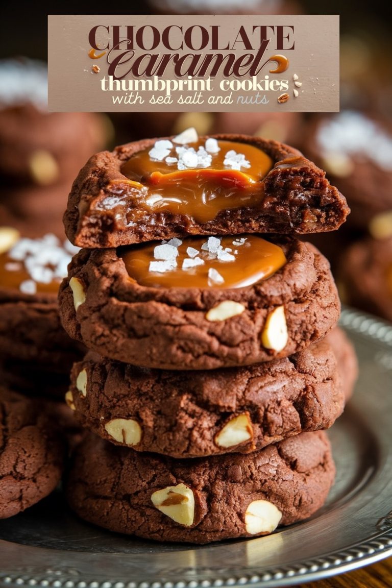 Chocolate Caramel Thumbprint Cookies with Sea Salt and Nuts - Emma's ...