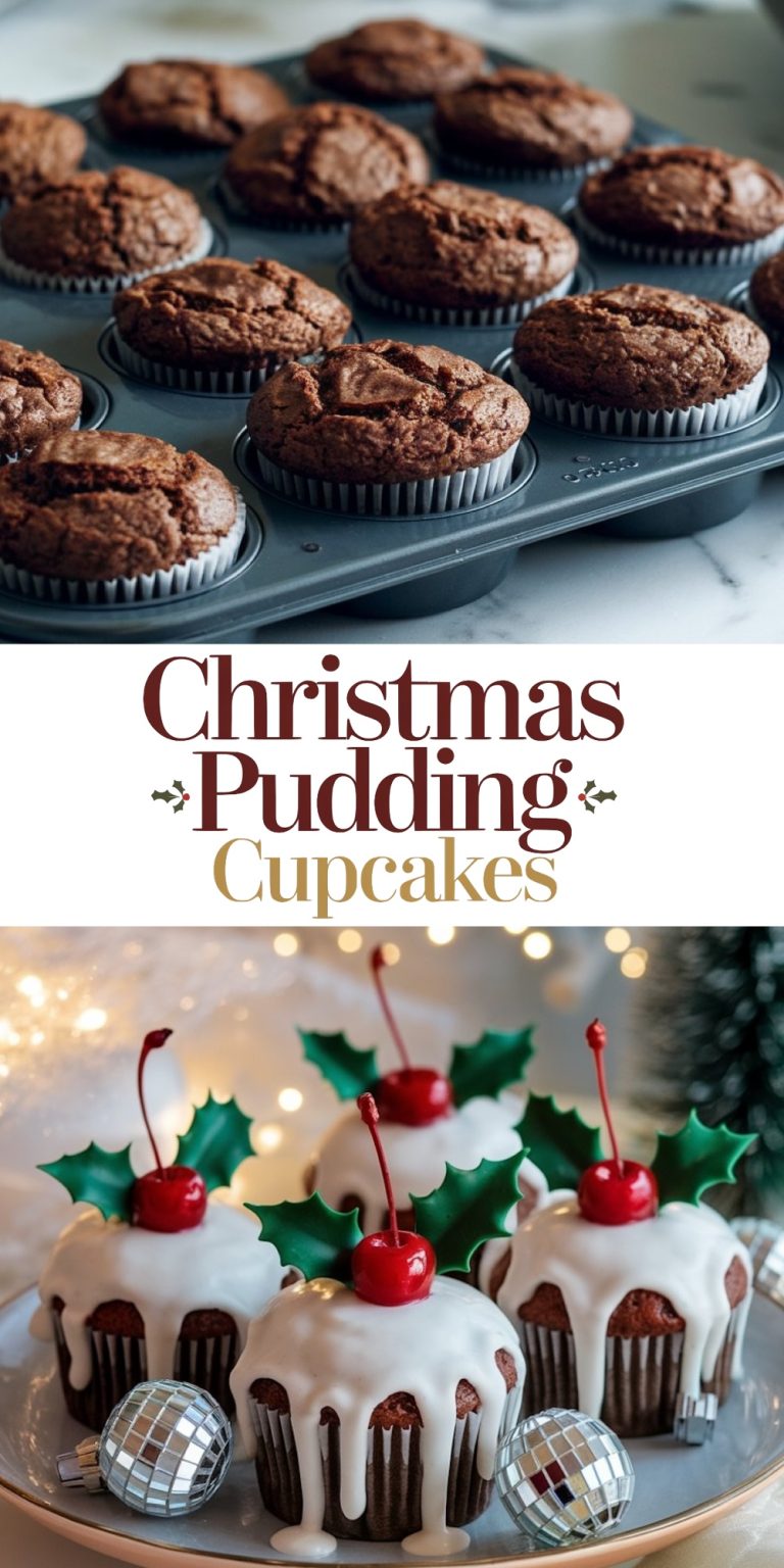 Festive Christmas Pudding Cupcakes with Vanilla Glaze - Emma's Cake Studio