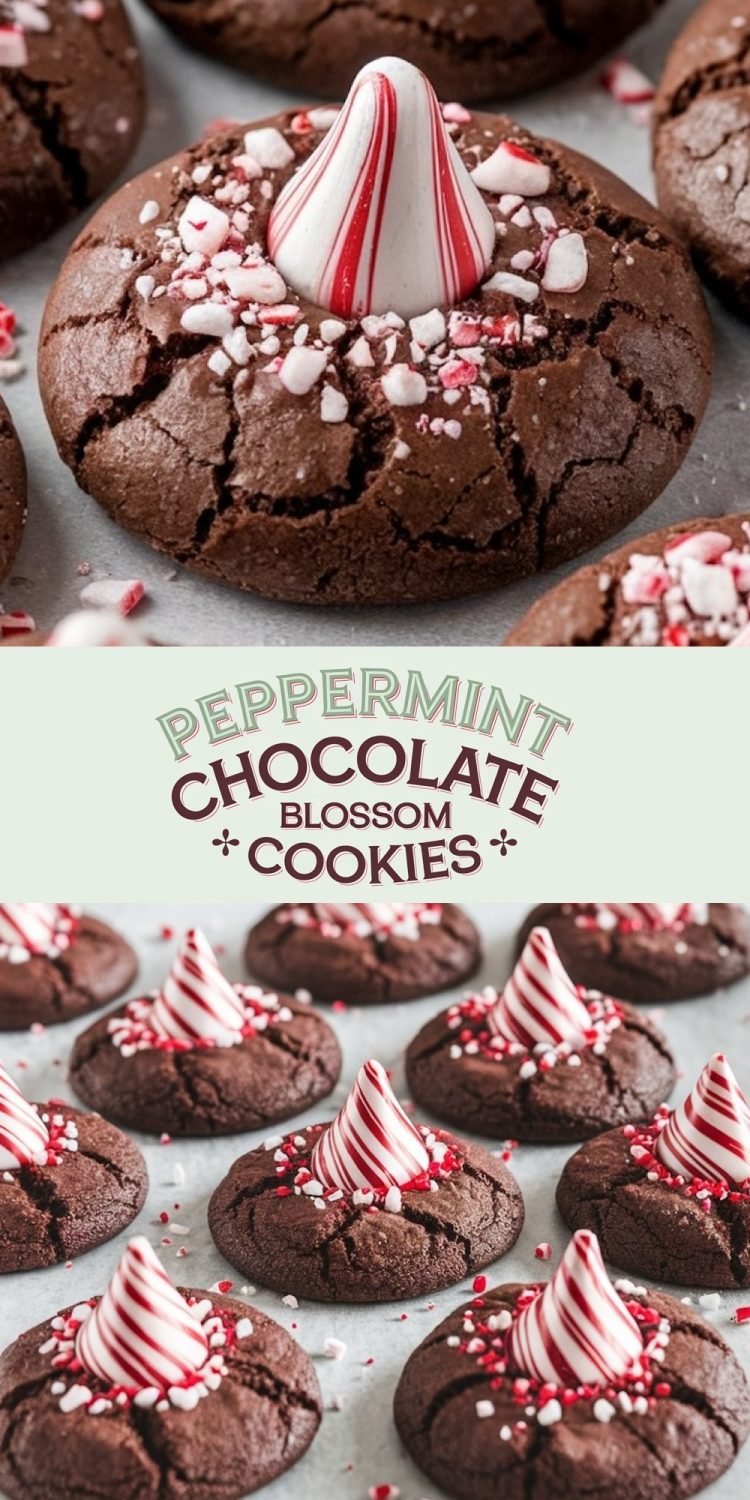 Peppermint Chocolate Blossom Cookies - Emma's Cake Studio