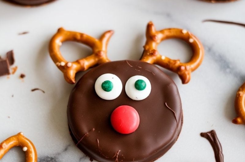 Rudolph Reindeer Cookies with Green-Eyed Charm - Emma's Cake Studio