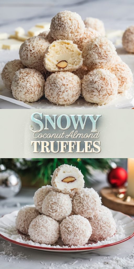 Easy Snowy Coconut Almond Truffles: No Bake - Emma's Cake Studio