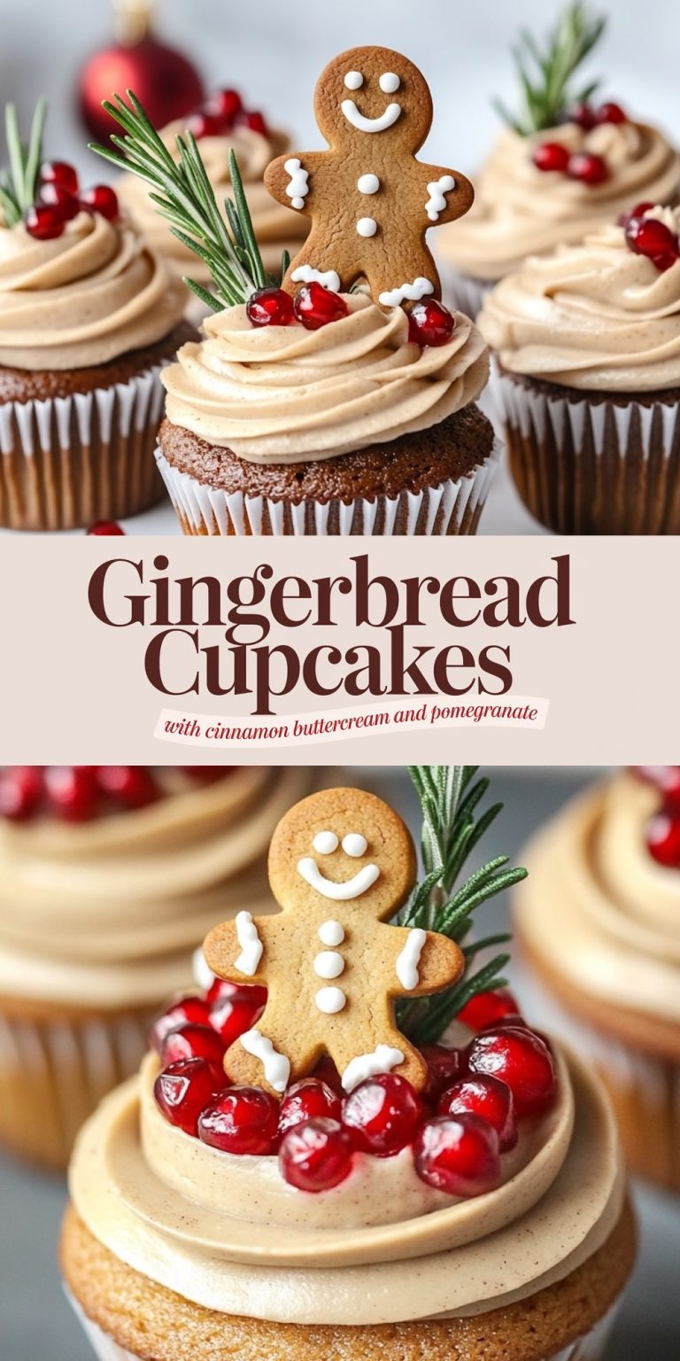 Gingerbread Man Cupcakes with Cinnamon Buttercream and Pomegranate ...