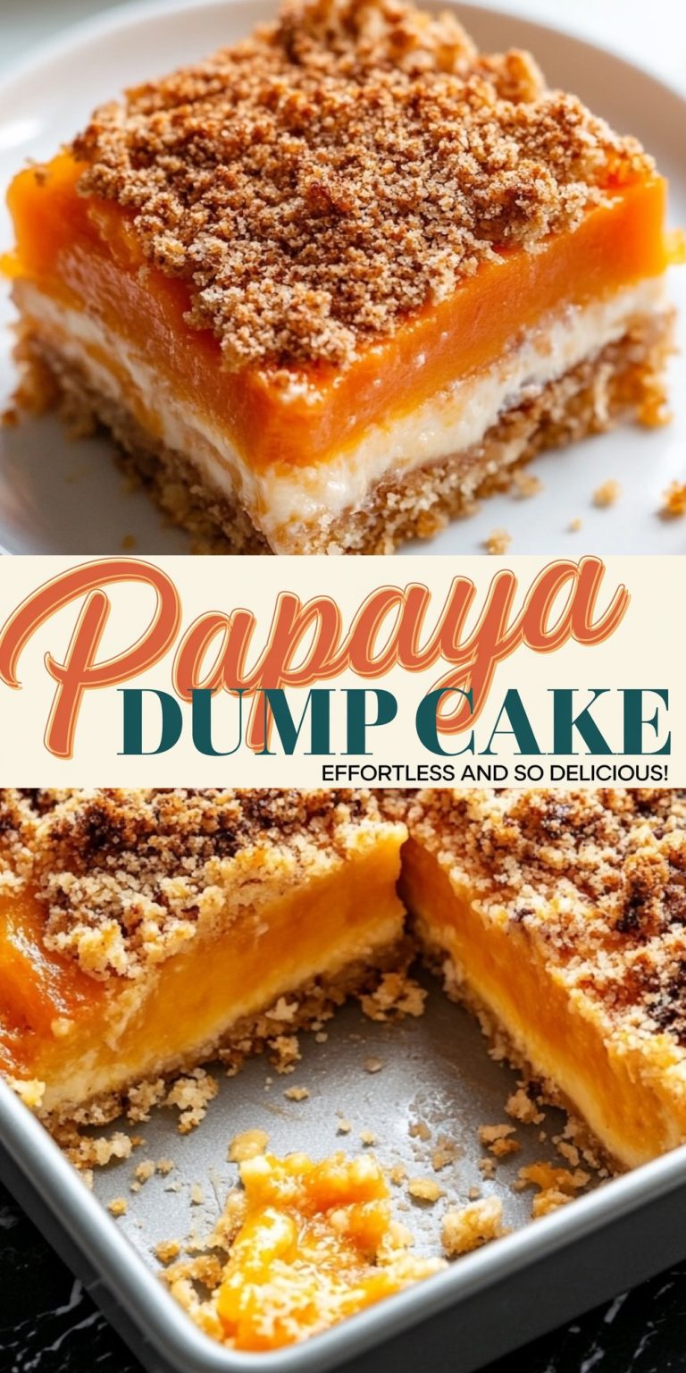 Papaya Dump Cake with Creamy Layers and Streusel Topping - Emma's Cake Studio