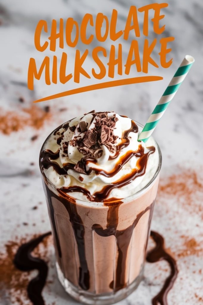 Easy Chocolate Milkshake with Whipped Cream: A Homemade Treat