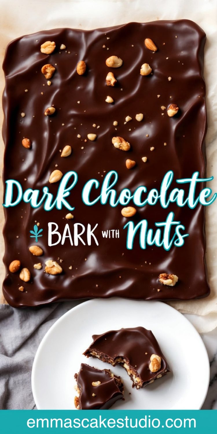Dark Chocolate Bark with Double Nuts: Crunchy Homemade Treat for Snack ...