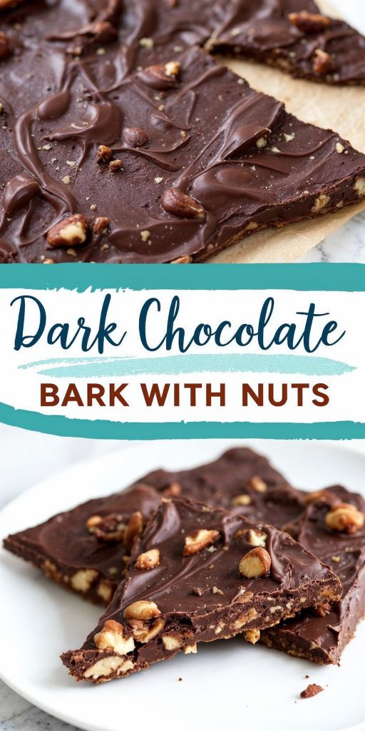 Dark Chocolate Bark with Double Nuts: Crunchy Homemade Treat for Snack ...