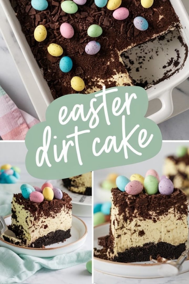 Easter Dirt Cake: Creamy Layers with Chocolate Butter Biscuits and ...