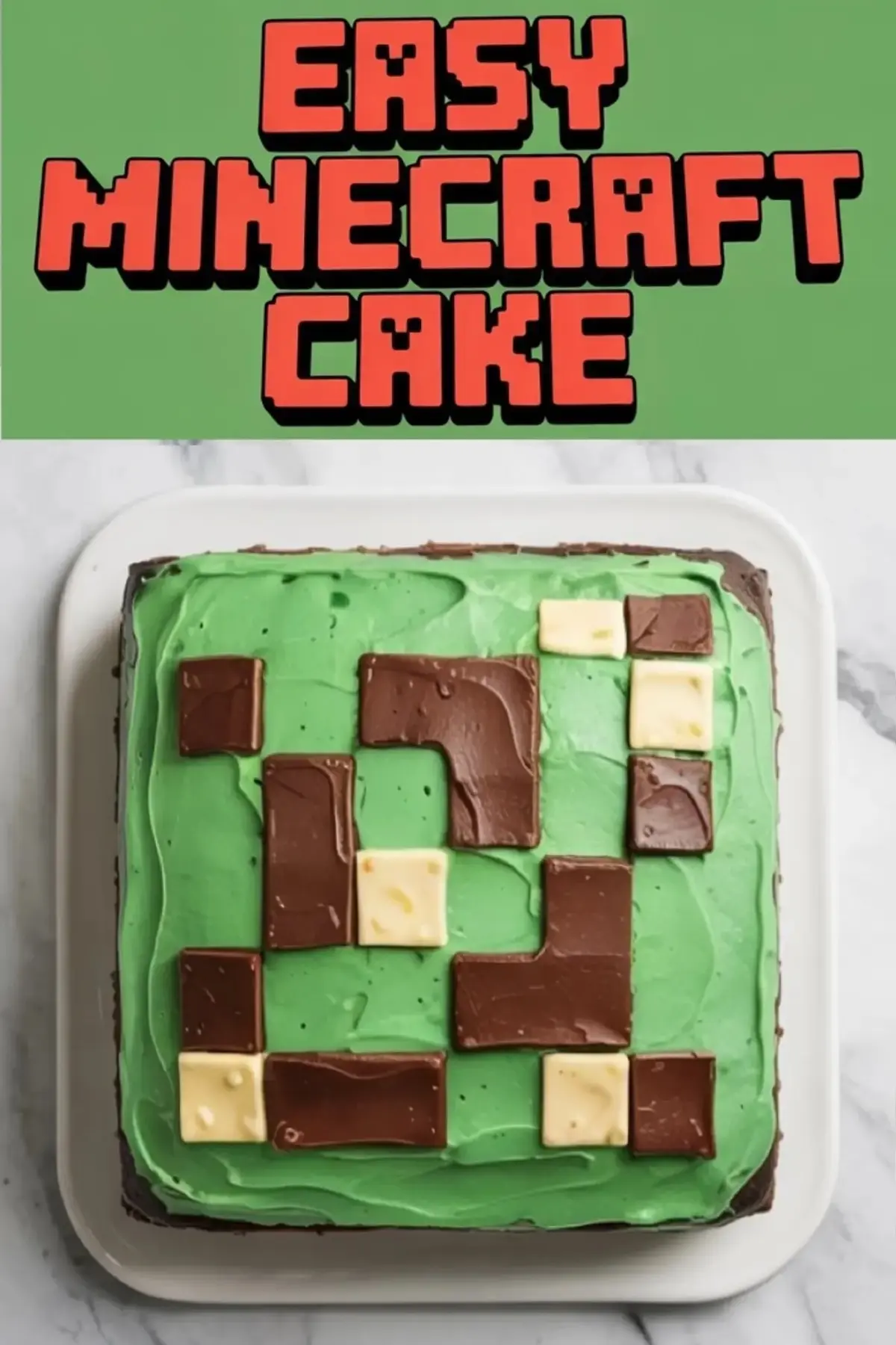 Easy Minecraft Birthday Cake Recipe for Gamers - Emma's Cake Studio