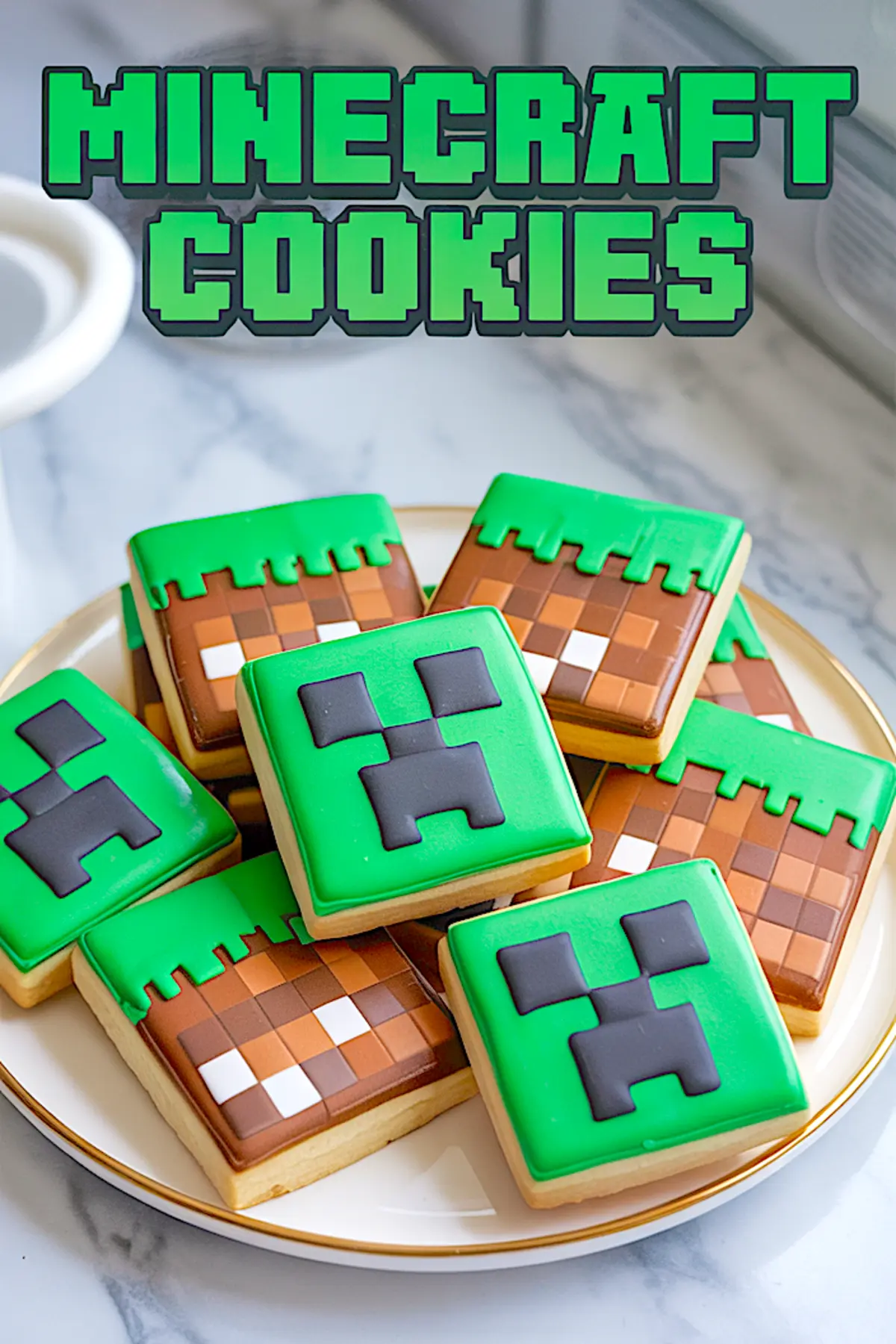 Minecraft Cookies Decorated with TNT, Creepers, and Pixel Blocks