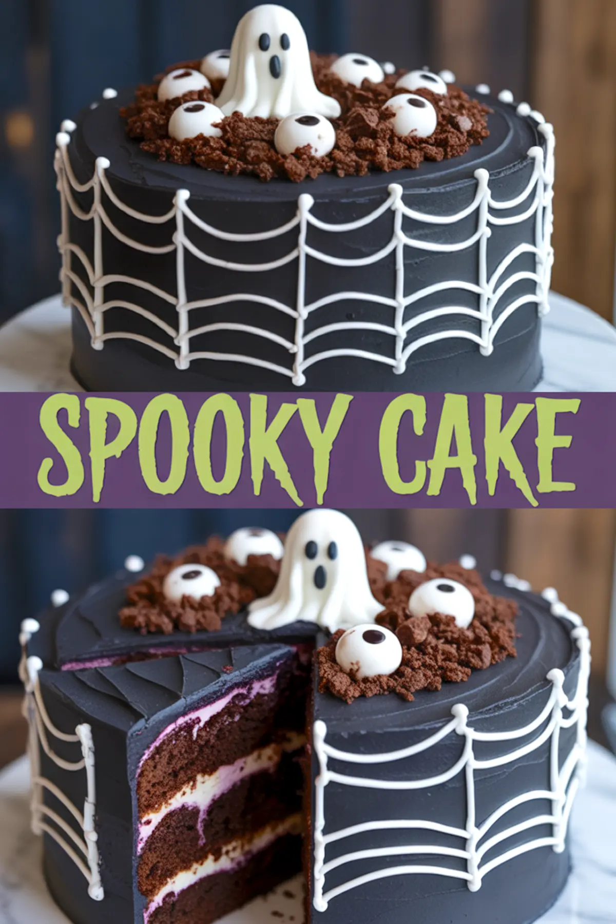 Spooky Halloween Cake Recipe with Blackberry Cream Filling That Steals ...