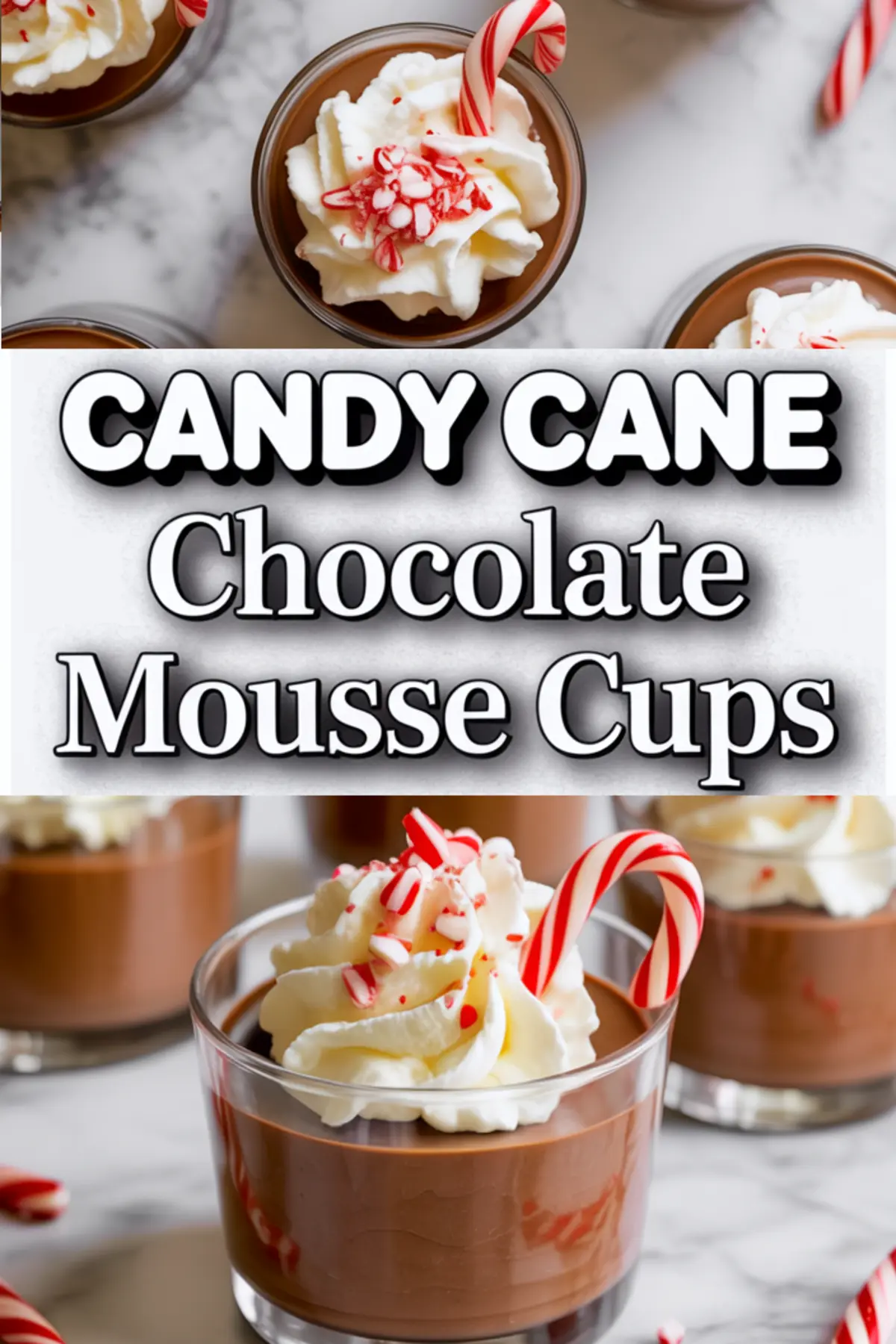 Candy Cane Chocolate Mousse Cups - Emma's Cake Studio