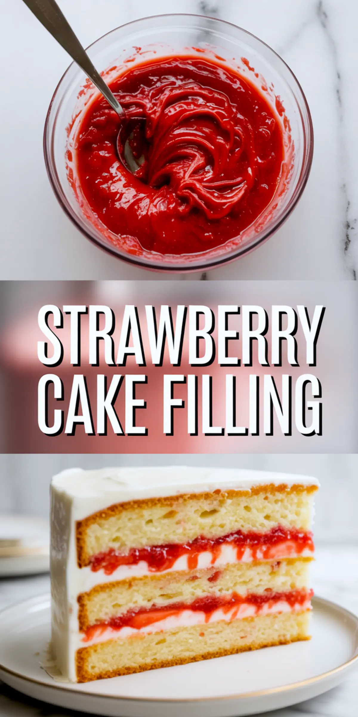 Easy Strawberry Cake Filling Made with Fresh Strawberries - Emma's Cake ...