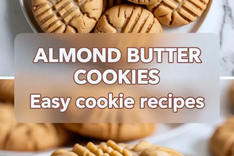Almond Butter Cookies Recipe – Soft Chewy Cookies with Crunchy Almond ...