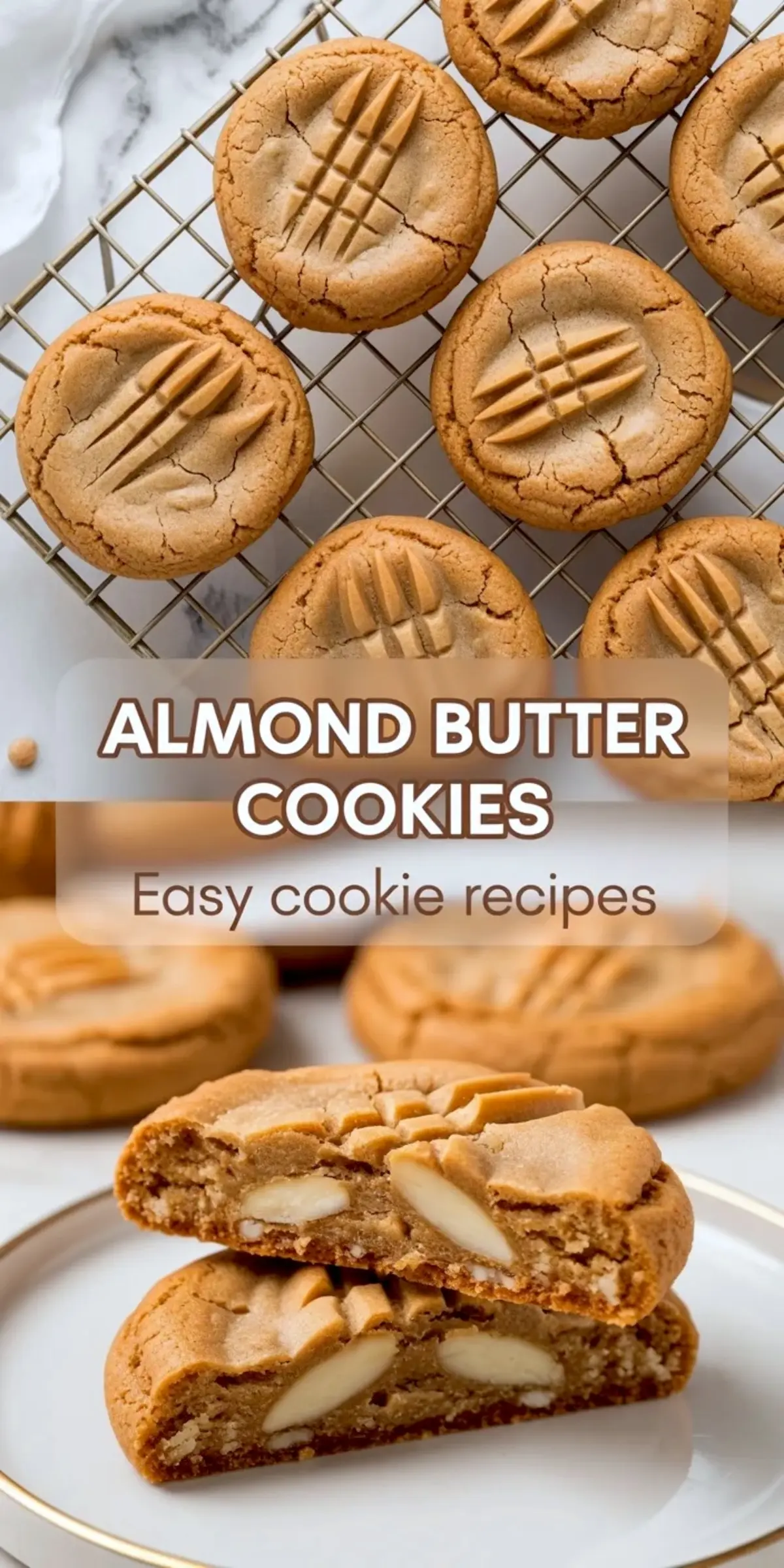 Almond Butter Cookies Recipe – Soft Chewy Cookies with Crunchy Almond ...